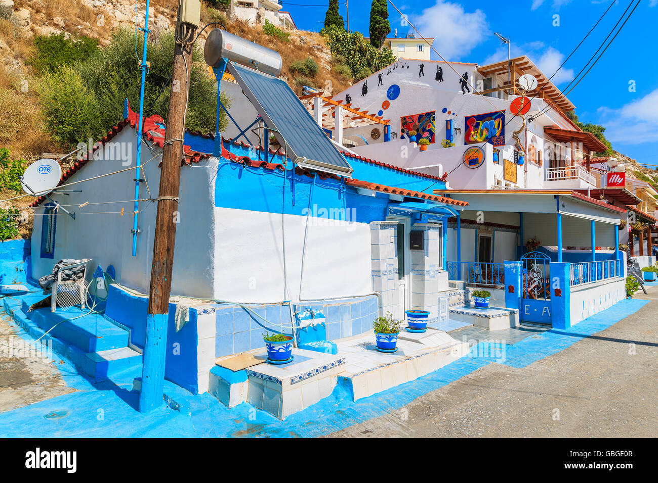Old street of samos town hi-res stock photography and images - Alamy