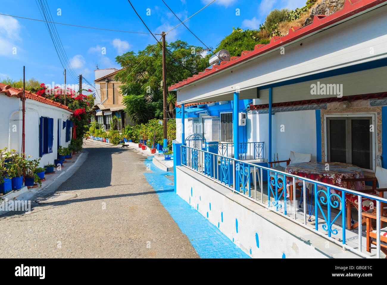 Old street of samos town hi-res stock photography and images - Alamy