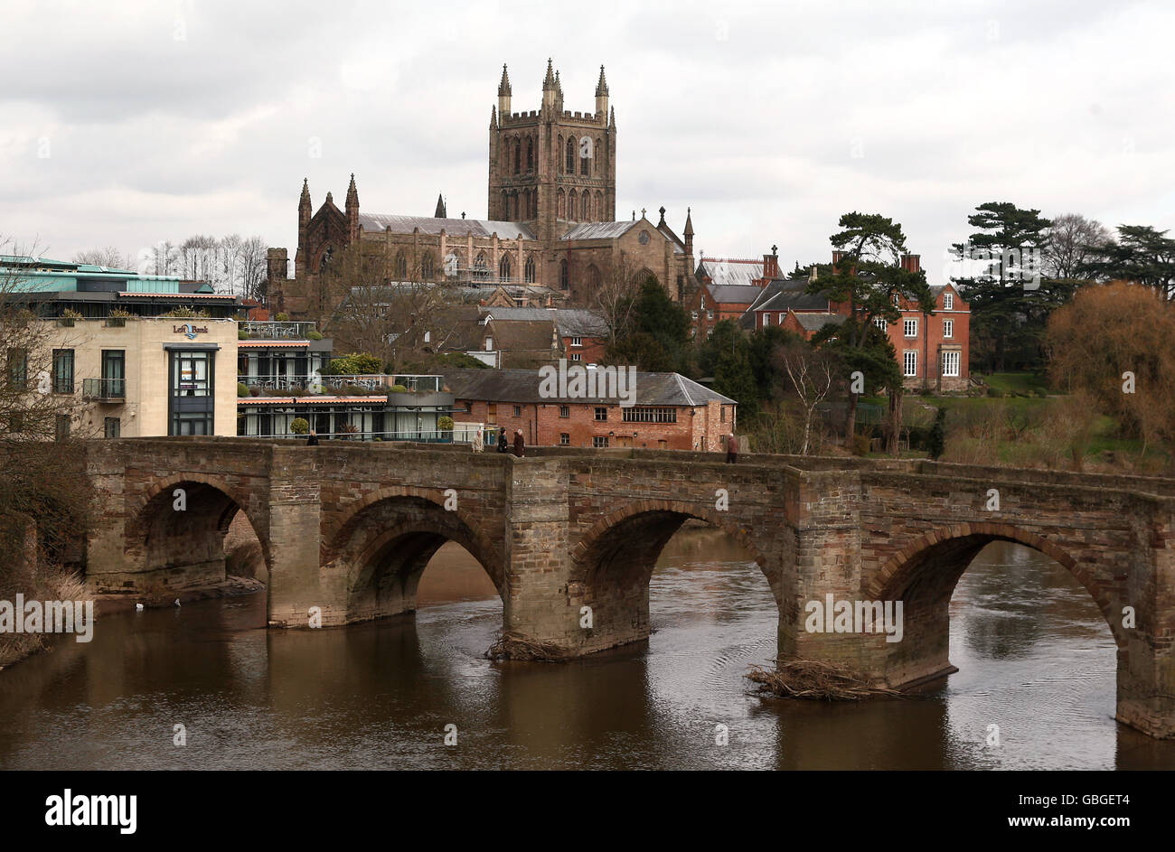 Buildings and Landmarks - Hereford Cathedral. Exterior view of Hereford ...