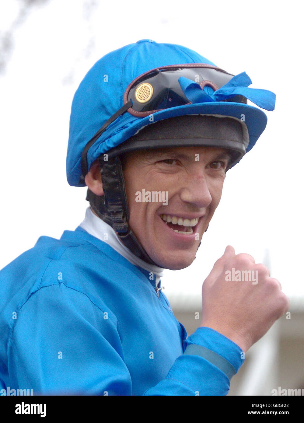 Frankie Dettori celebrates after winning The Tattersalls Musidora ...