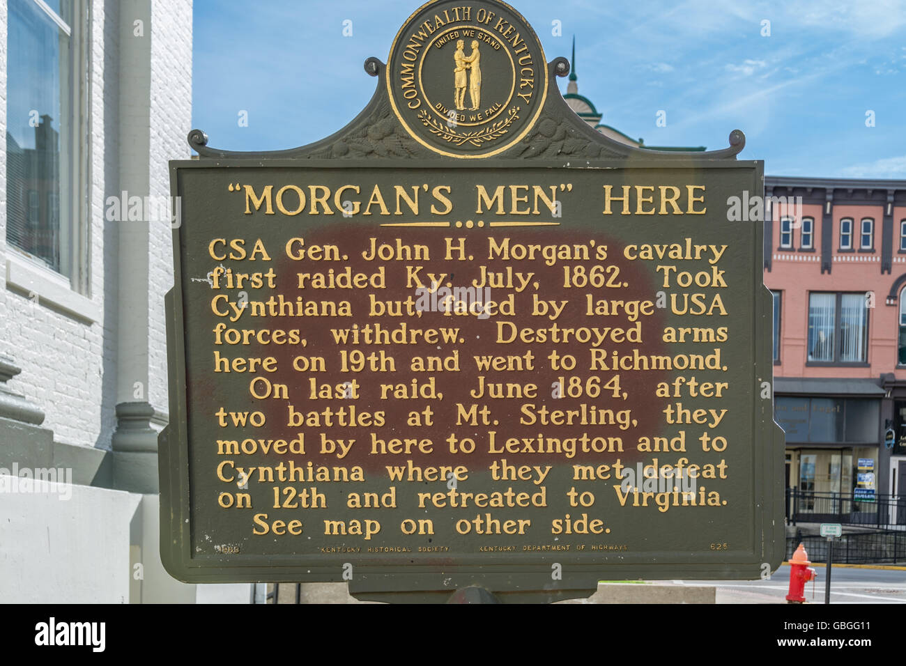 Historic road monument for Confederate raid by General John Morgan's ...