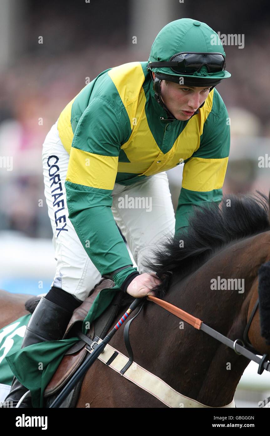 Jockey jamie moore at cheltenham racecourse hi-res stock photography ...