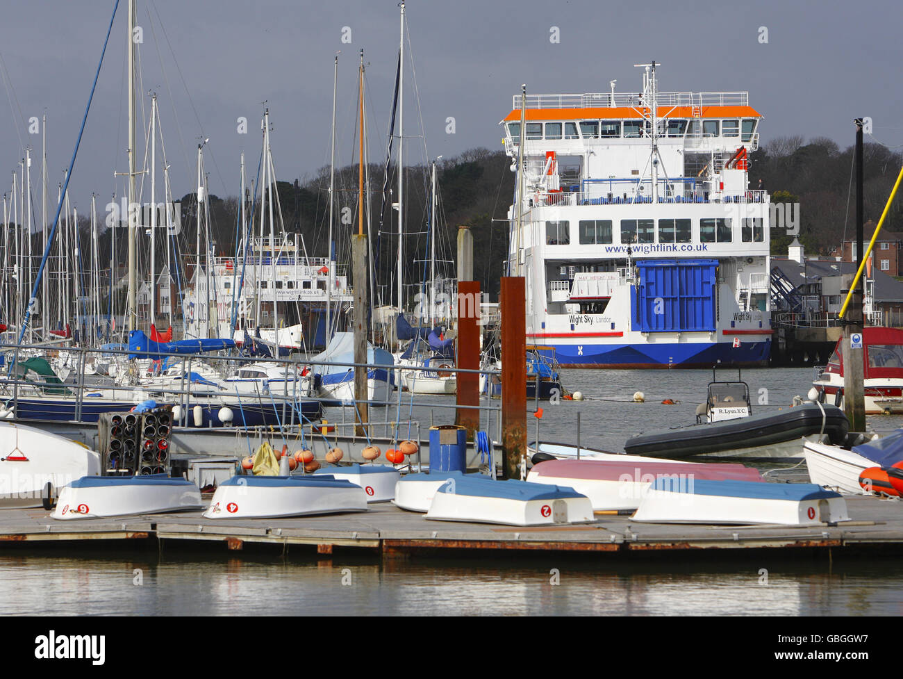 The new W-class Wightlink ferry Wight Sky departs Lymington in the New ...