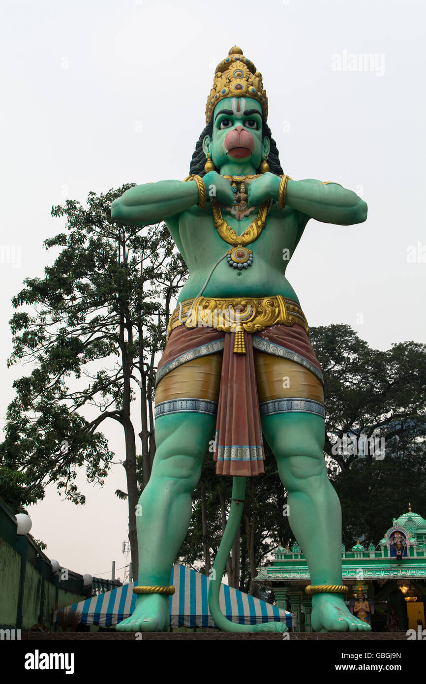 Front View of Hindu Deity Hanuman Monkey God Statue at Batu Caves Stock ...