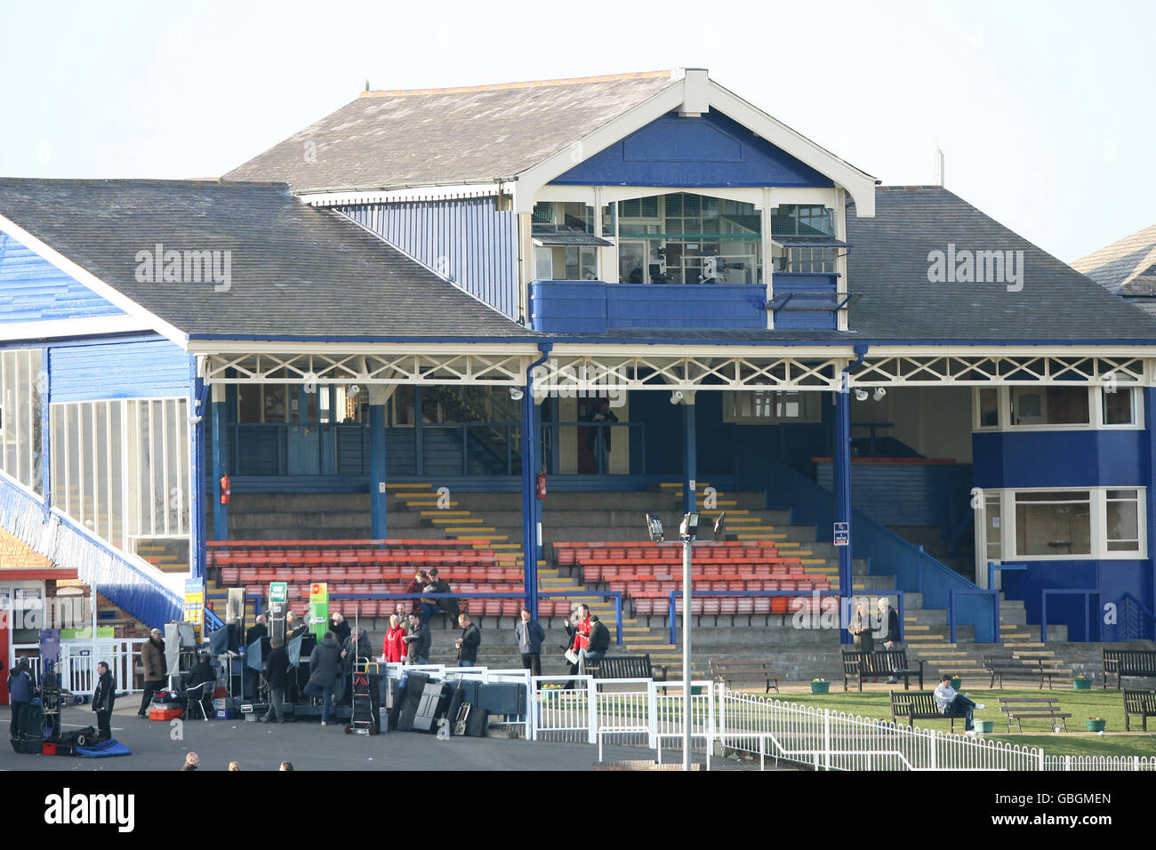 Horse Racing - Leicester Races. A general view of the grandstand at ...