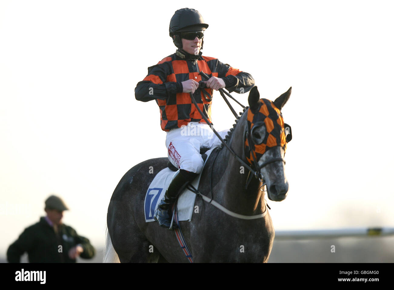 Horse Racing - Leicester Races. Jockey Brian Hughes attempts to steady ...