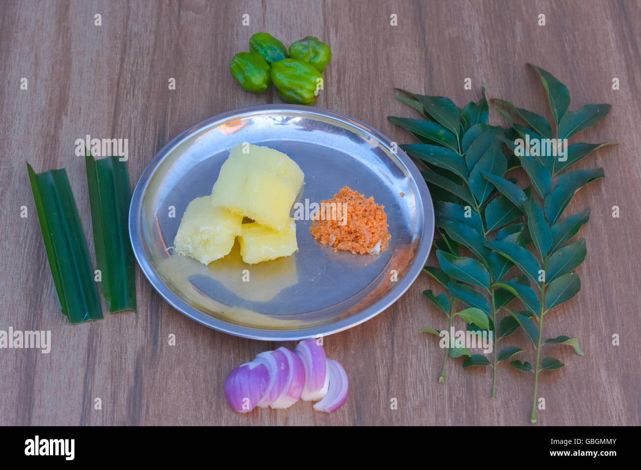 Fresh Homemade Sri Lankan Cassava Or Manioc Stock Photo - Alamy