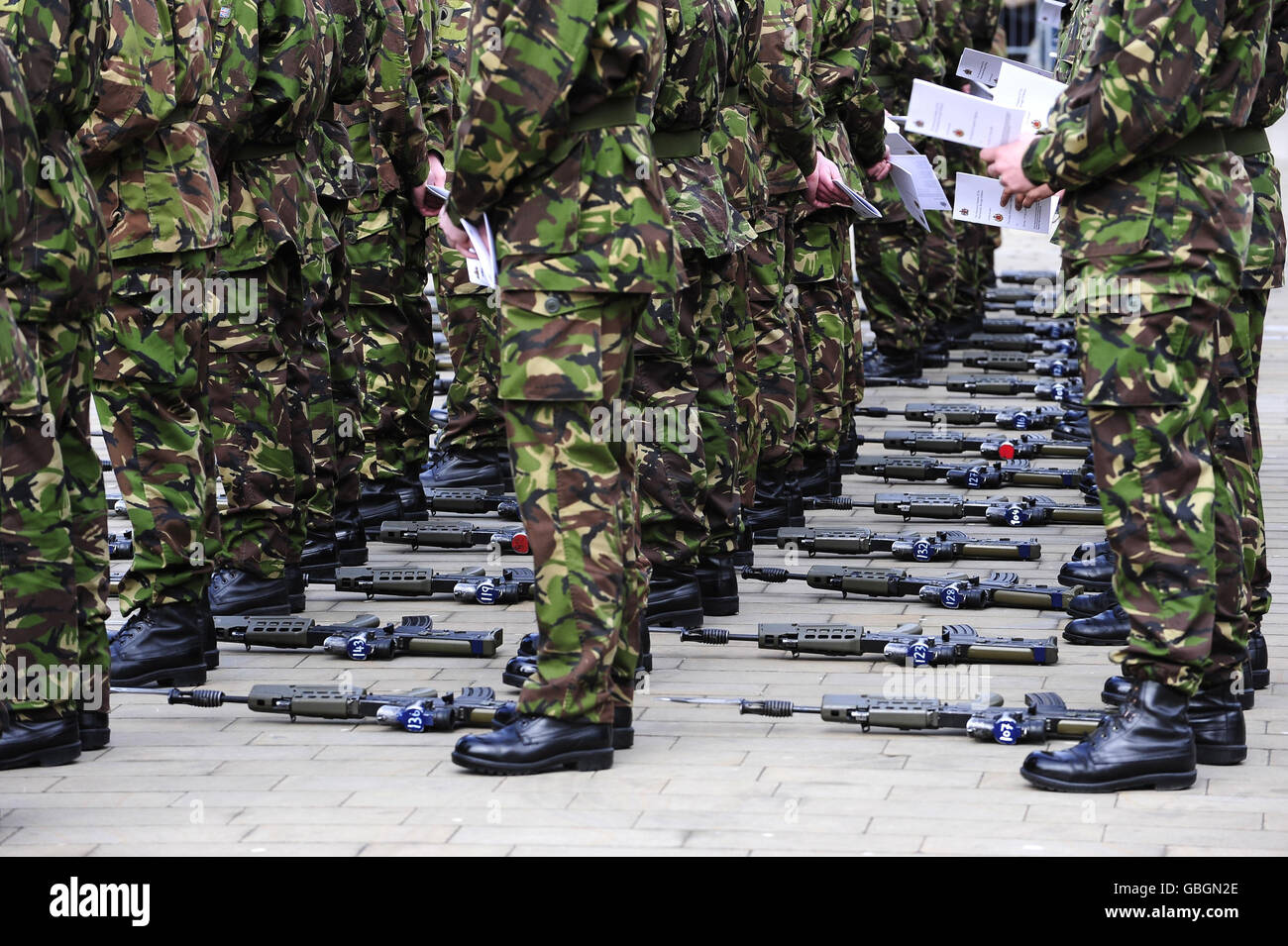 Soldiers of the Duke of Lancaster's Regiment during the service at the ...
