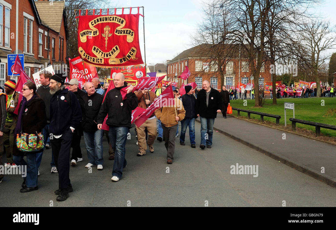 Communication Workers Union demonstration Stock Photo - Alamy