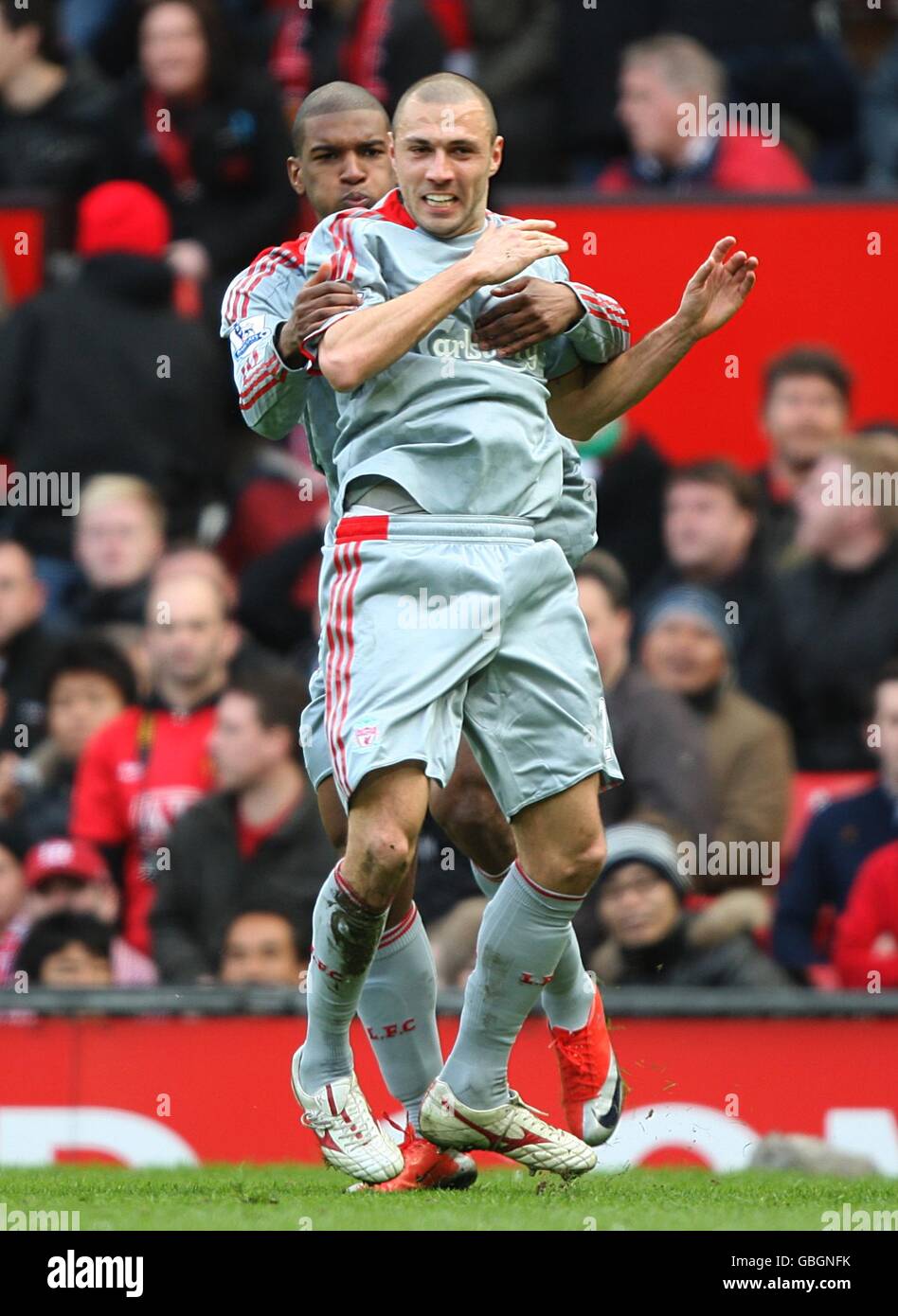 Liverpools ryan babel celebrates team mate hi-res stock photography and ...