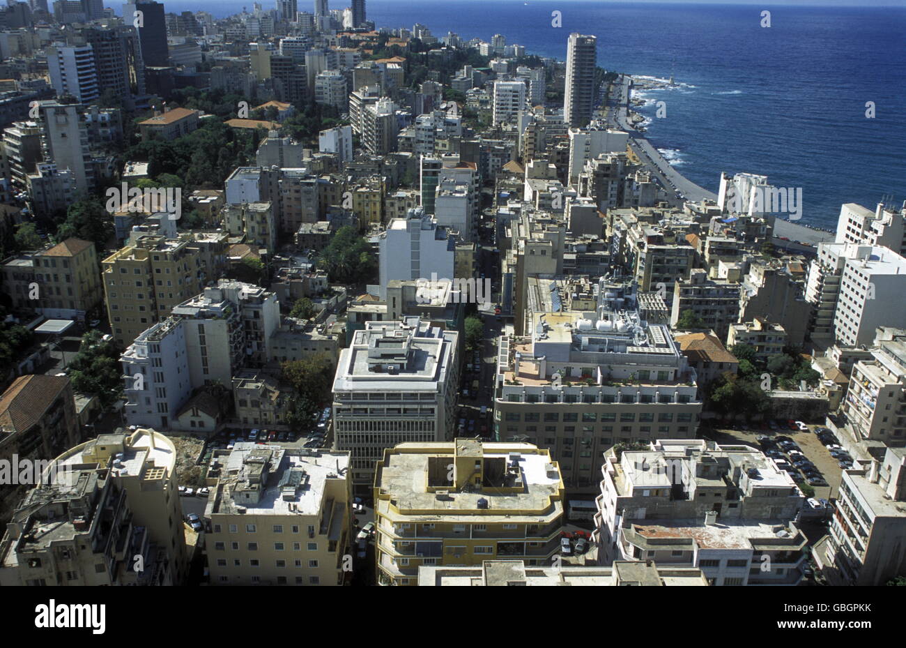 The city centre of Beirut on the coast in lebanon in the middle east ...