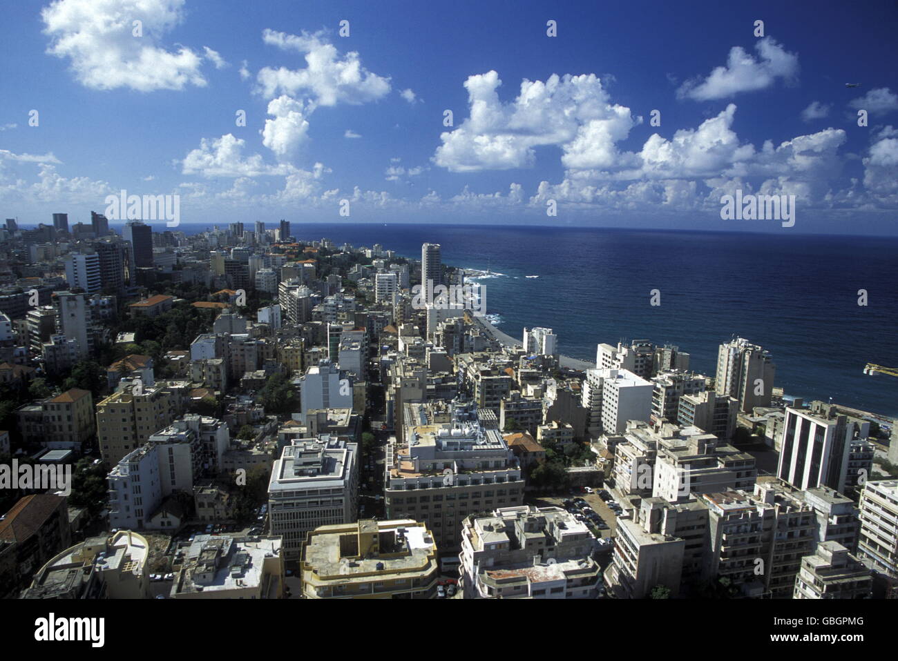 The city centre of Beirut on the coast in lebanon in the middle east ...