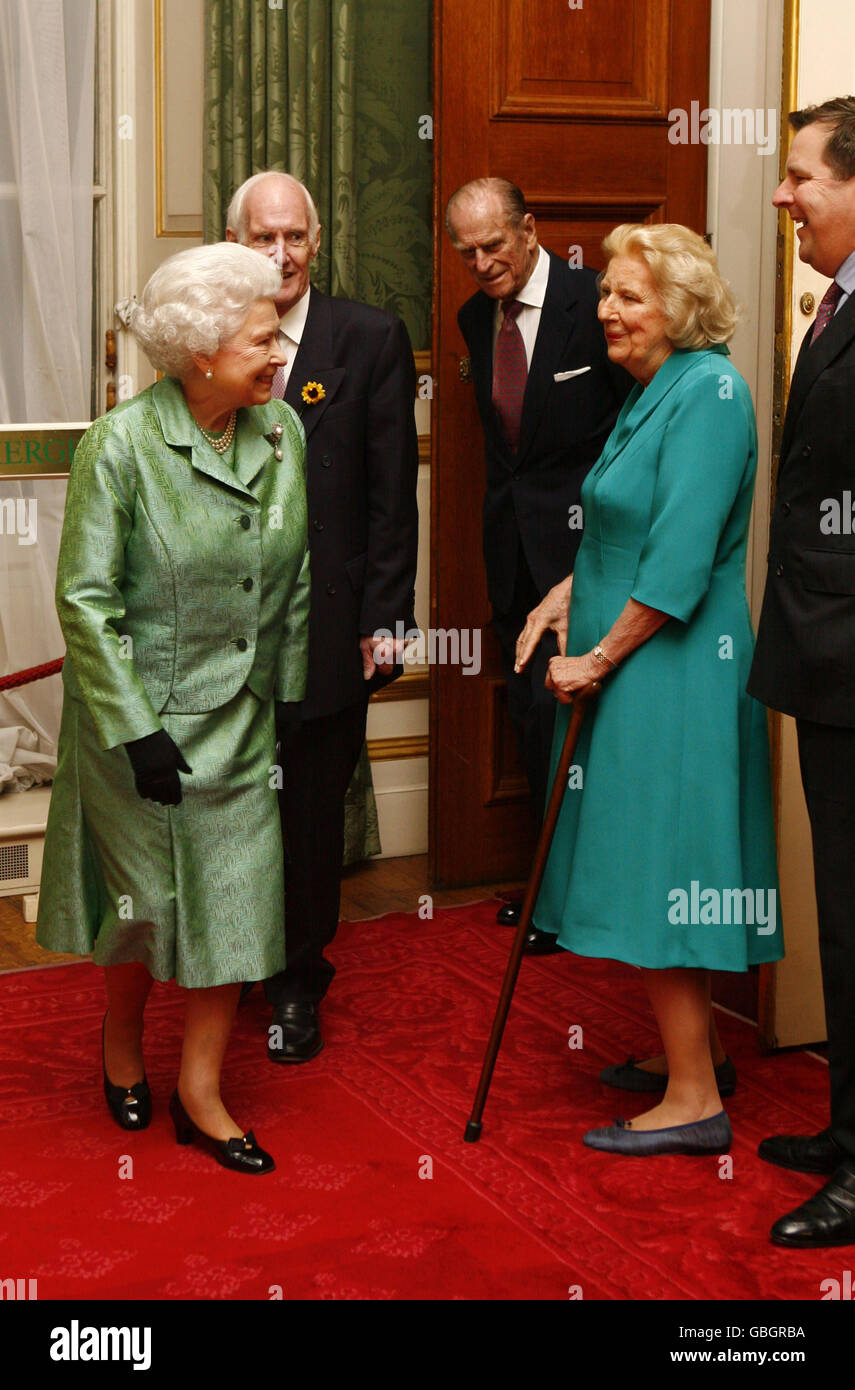 Queen Elizabeth II meets Anne Fitzalan-Howard, Duchess of Norfolk, as ...