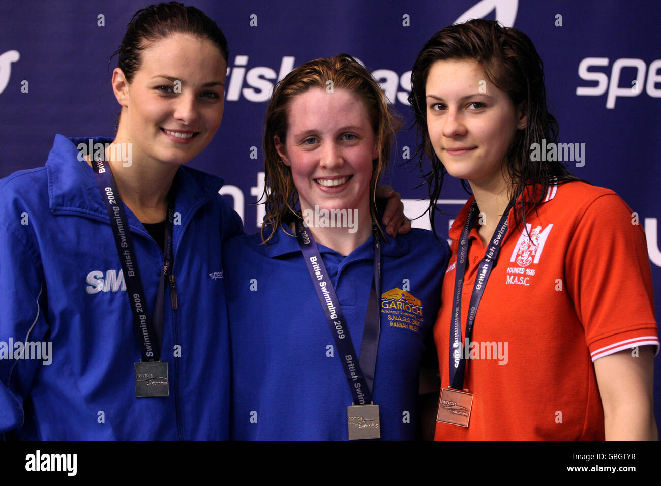 Hannah Miley (centre) with her winners medal after Final of Womens Open ...