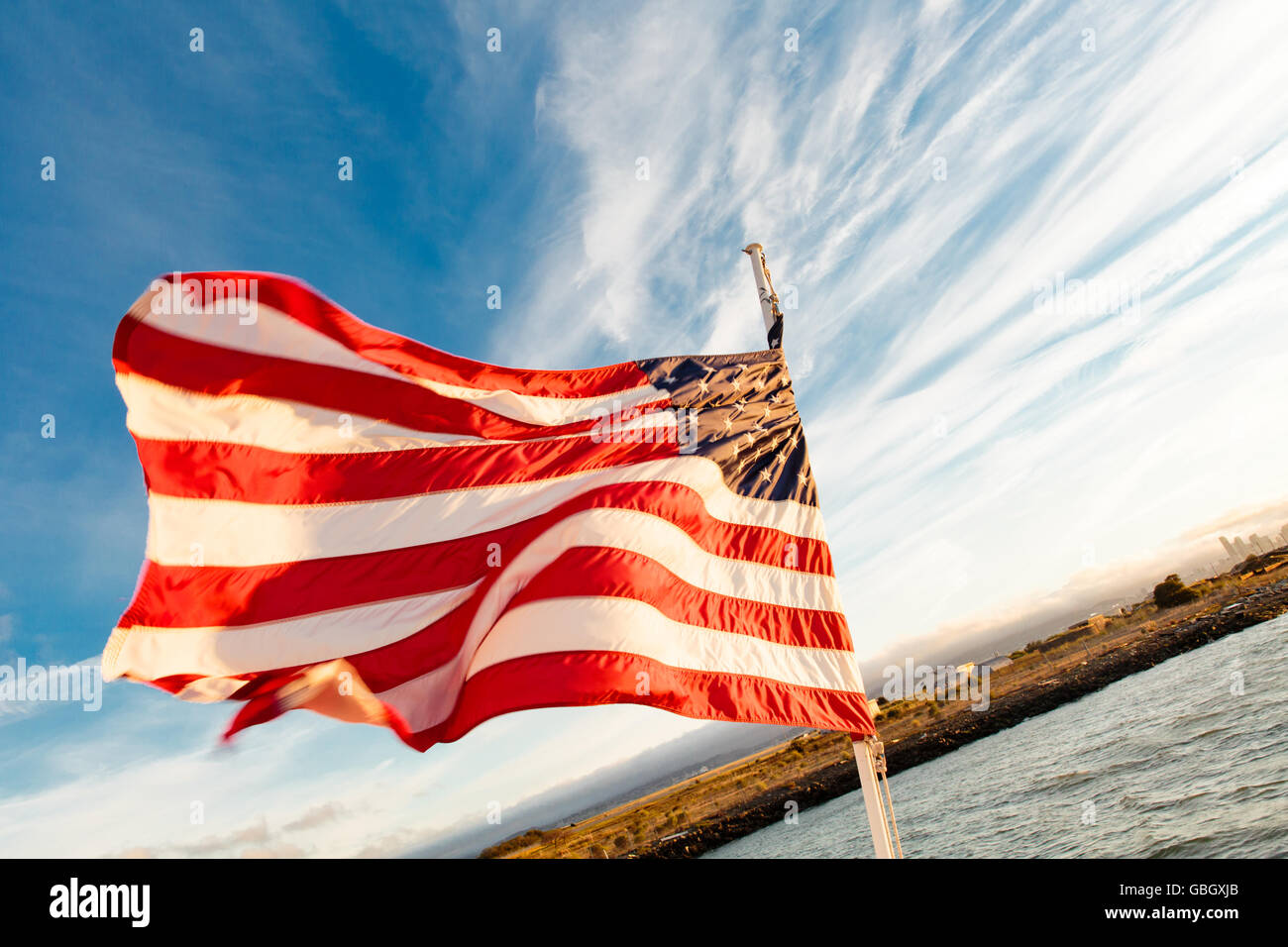 American flag waves hi-res stock photography and images - Alamy