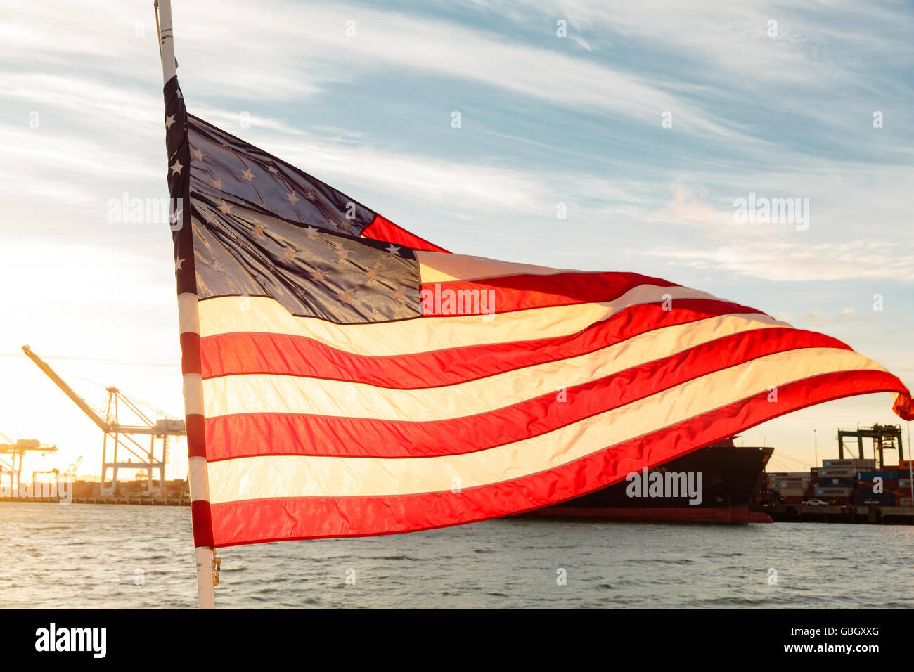 American flag waves hi-res stock photography and images - Alamy