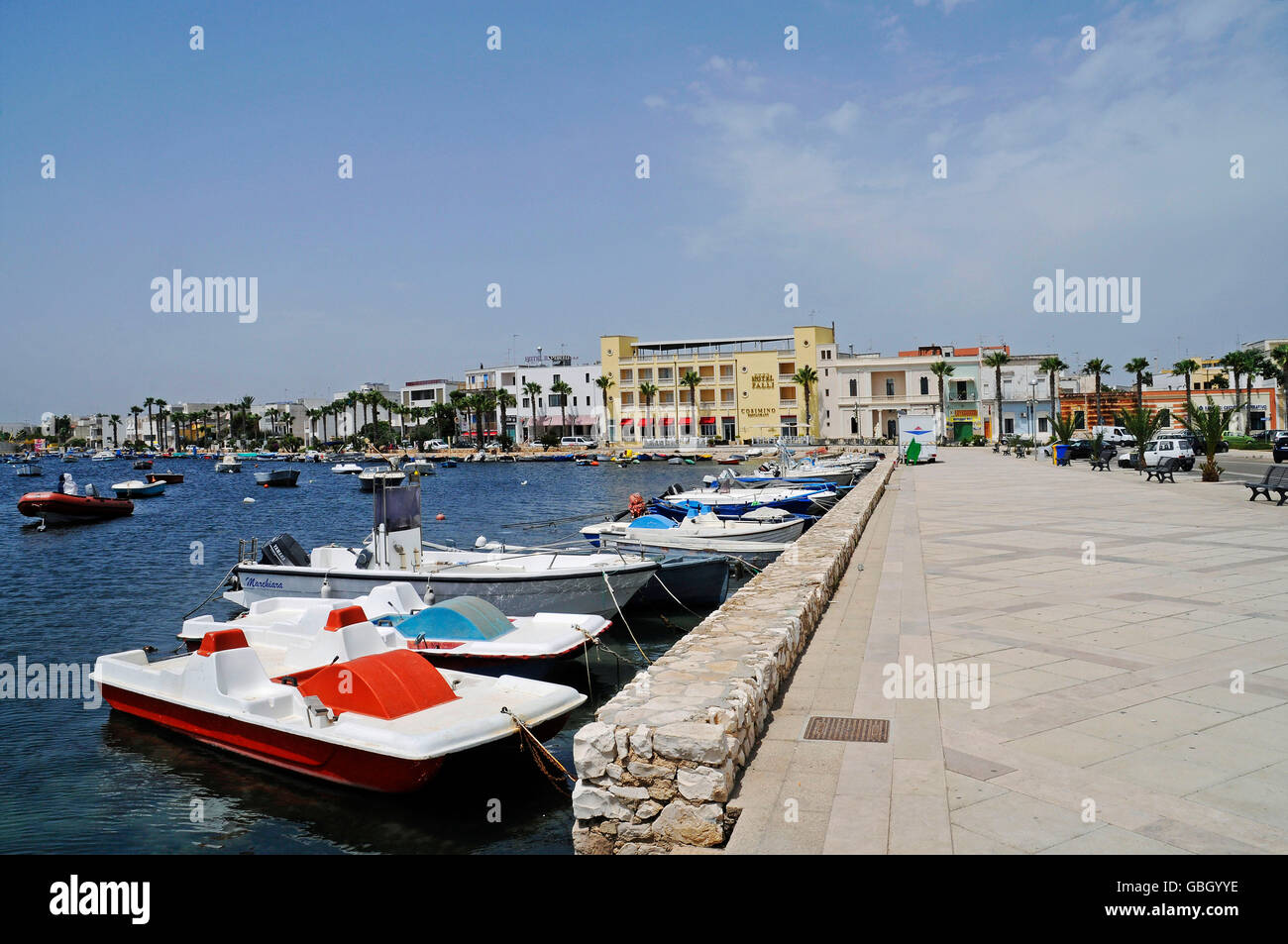 harbour, promenade, Porto Cesareo, Lecce Province, Puglia, Italy Stock ...