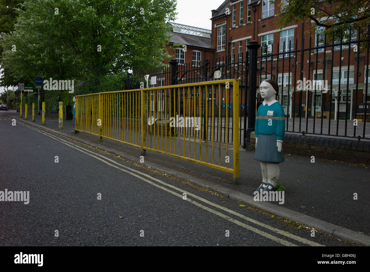 Safety school children statue outside school to prevent fast driving ...