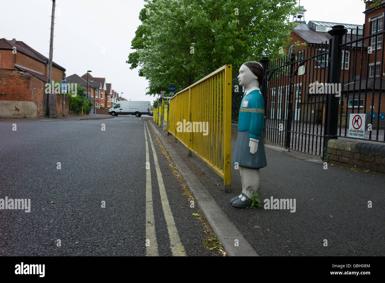 Safety school children statue outside school to prevent fast driving ...