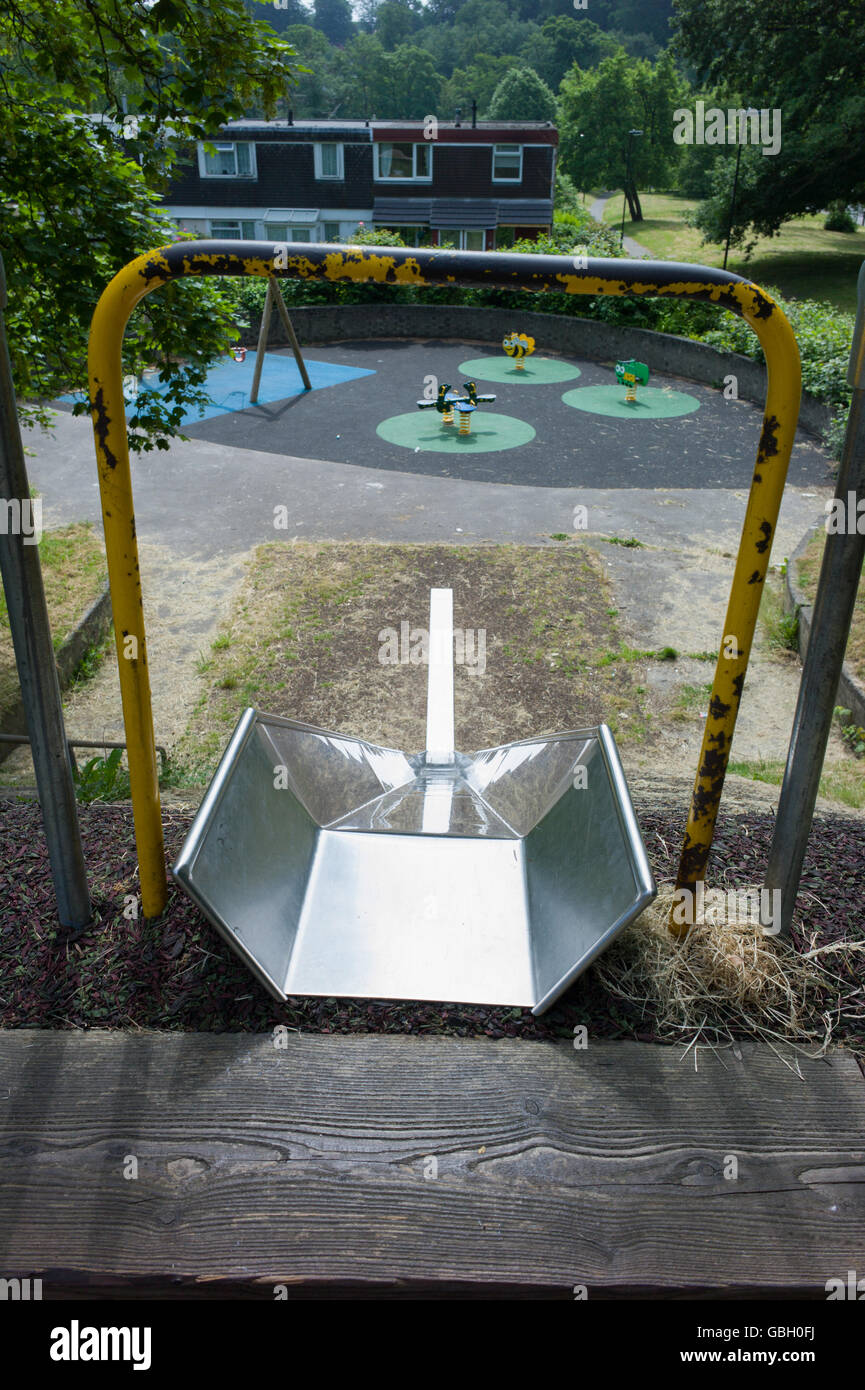 Childrens playground steep slide Stock Photo - Alamy