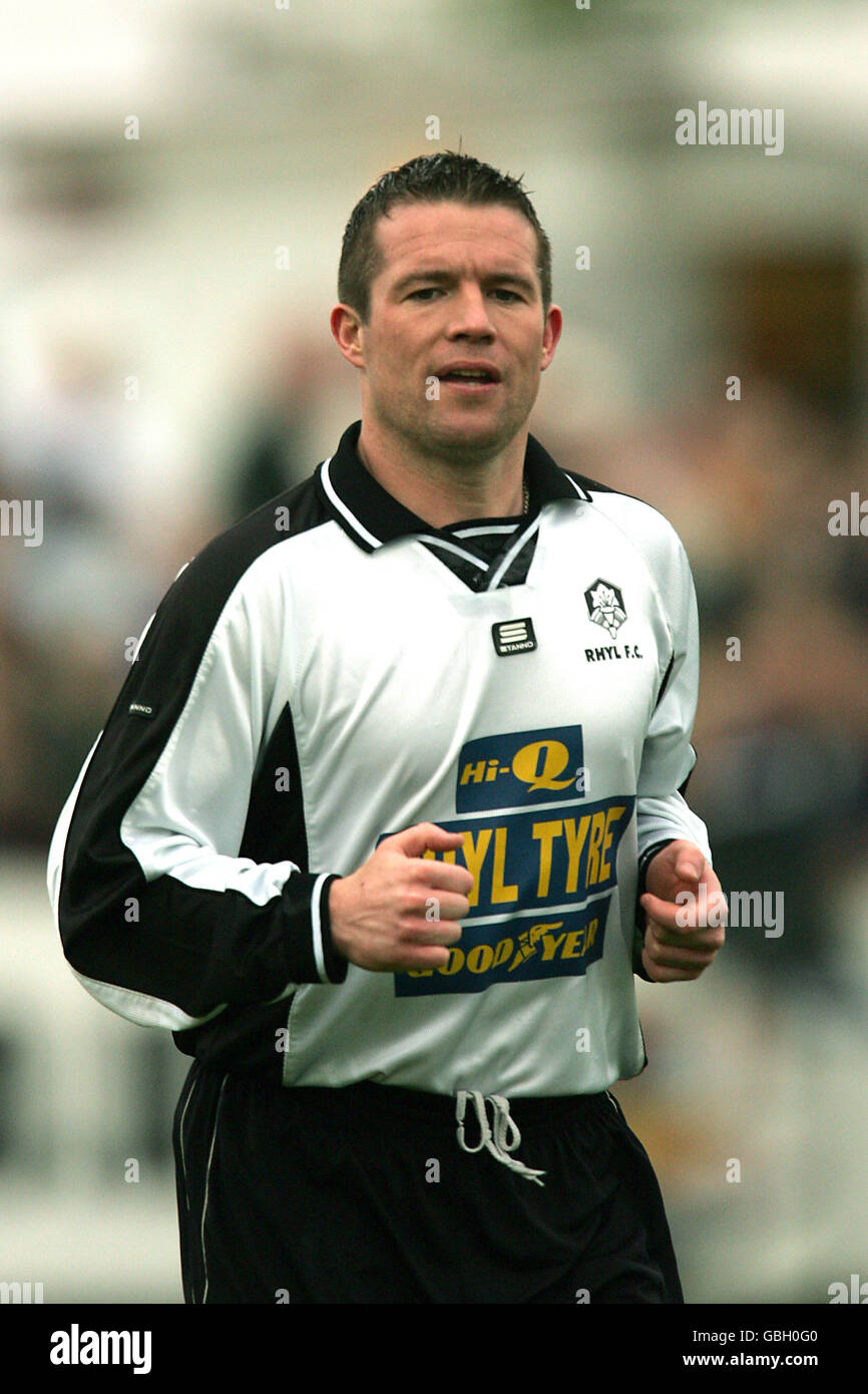 Soccer - FAW Premier Cup Final - Rhyl v Wrexham. Rhyl's Mark Limbert ...