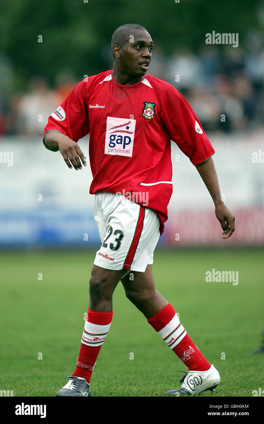Soccer - FAW Premier Cup Final - Rhyl v Wrexham. Wrexham's Hector Sam ...
