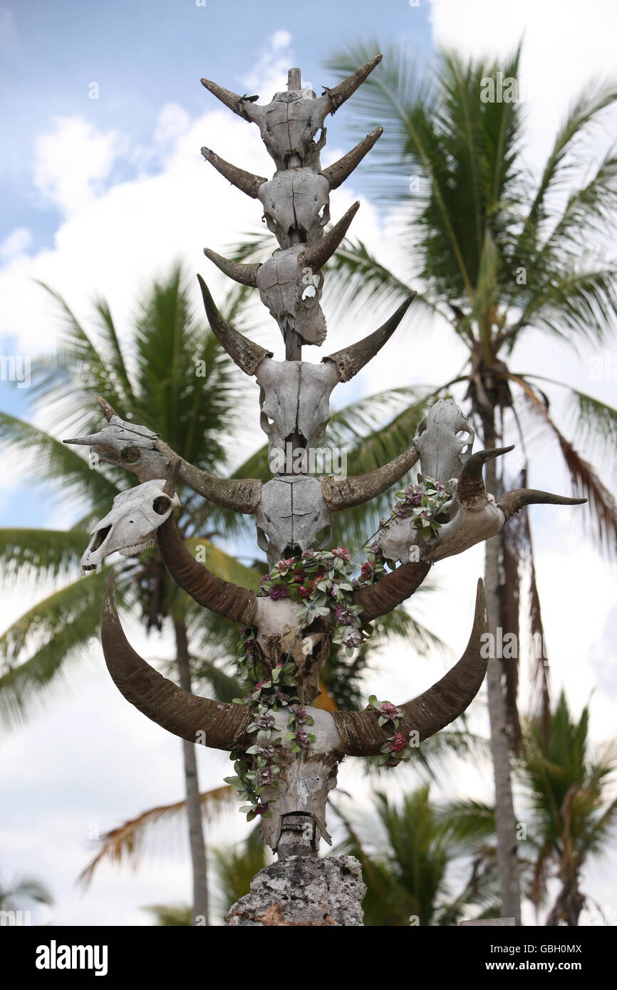a traditional graveyard at the village of Raca in the east of East ...
