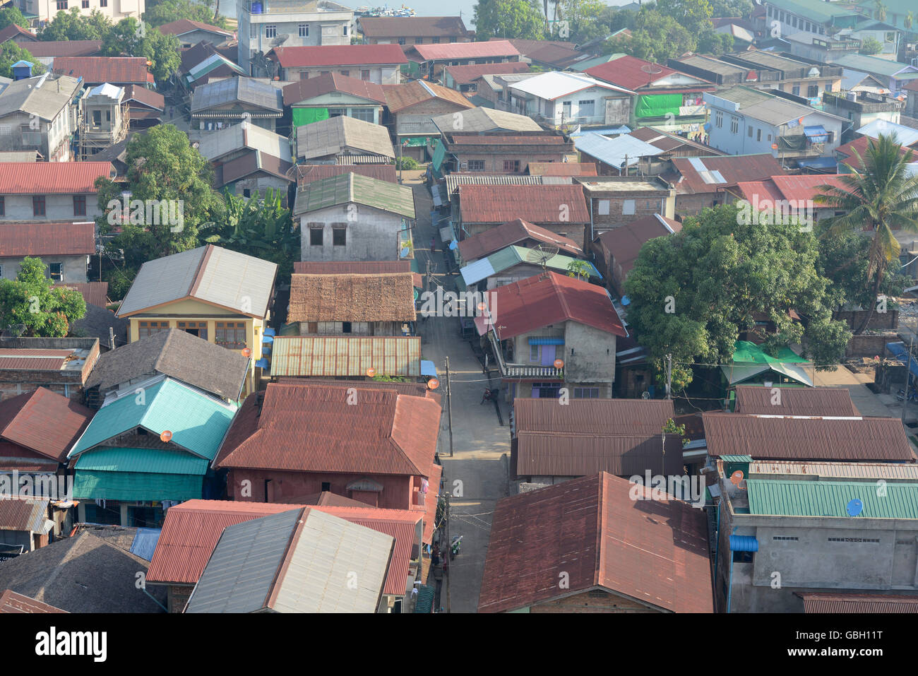 the city centre of Myeik in the south in Myanmar in Southeastasia Stock ...