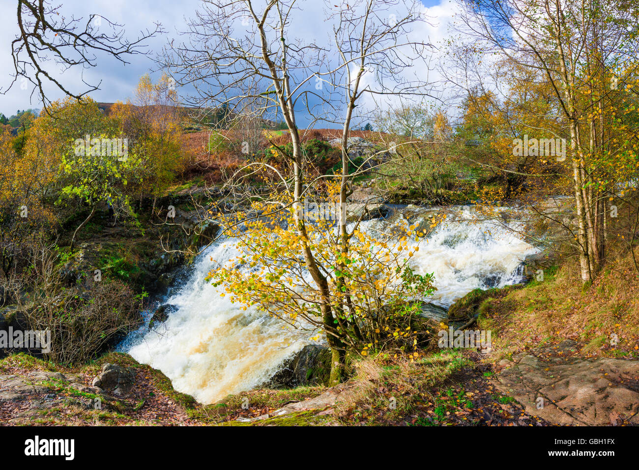 High Force waterfall on Aira Beck upstream from Aira Force in the Lake ...