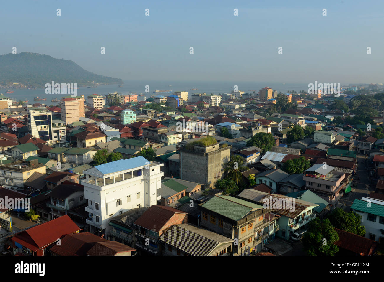 the city centre of Myeik in the south in Myanmar in Southeastasia Stock ...