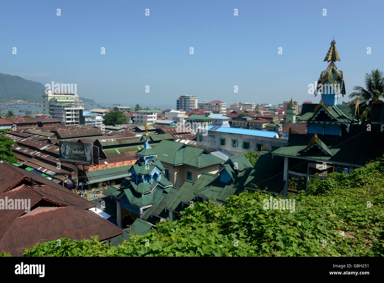 the city centre of Myeik in the south in Myanmar in Southeastasia Stock ...
