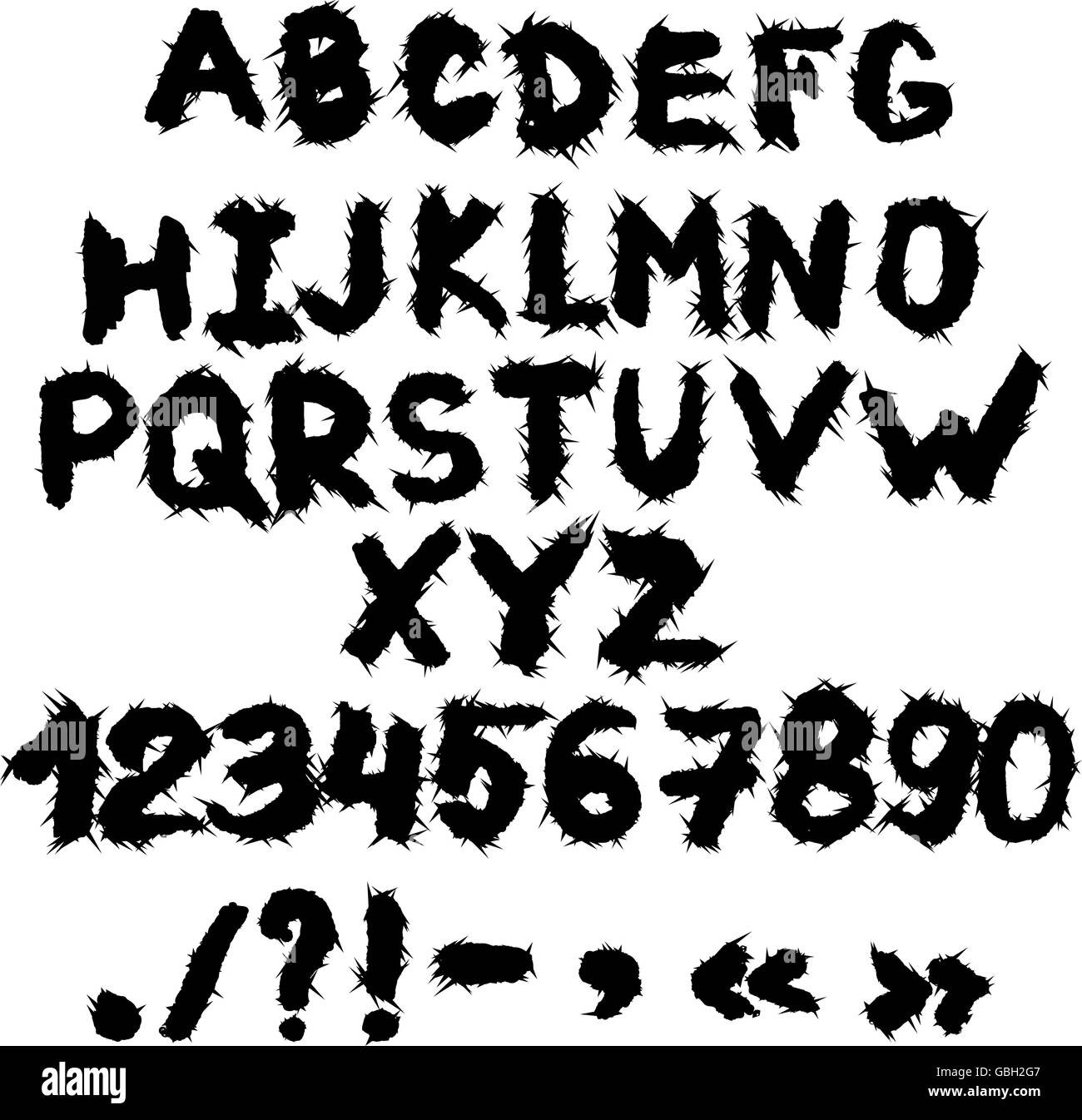 Spiny alphabet. Barbed font. Prickly letters Stock Vector Image & Art ...