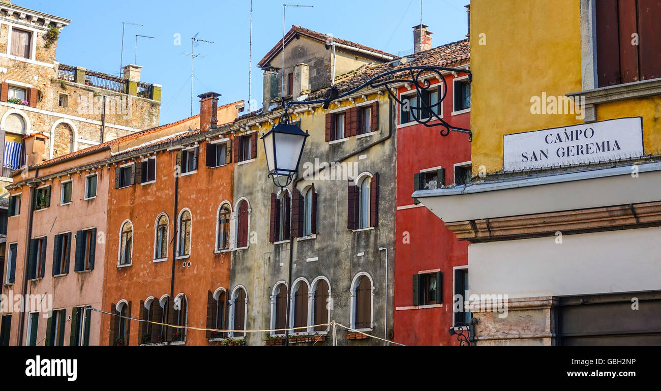 Beautiful colorful buildings in the city center of Verona Italy ...