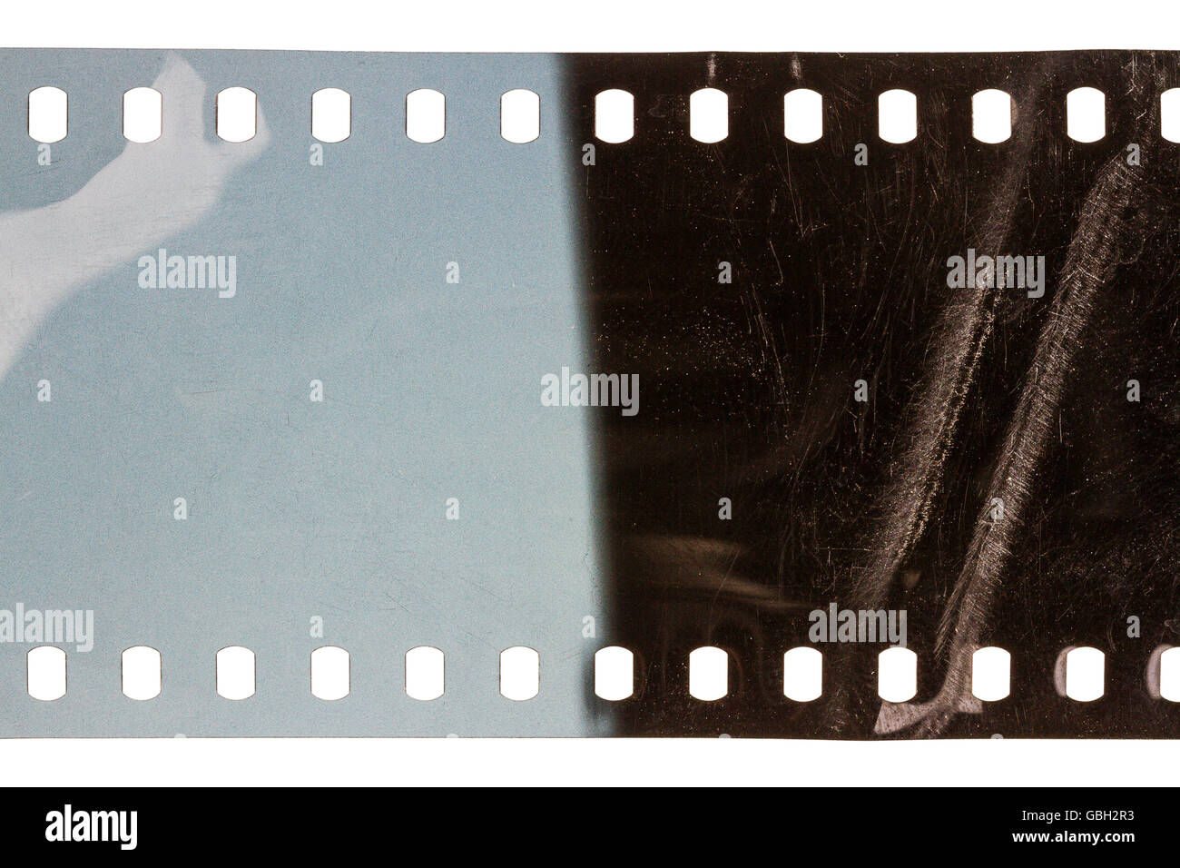 Blank scratched noisy filmstrip isolated on white background Stock ...