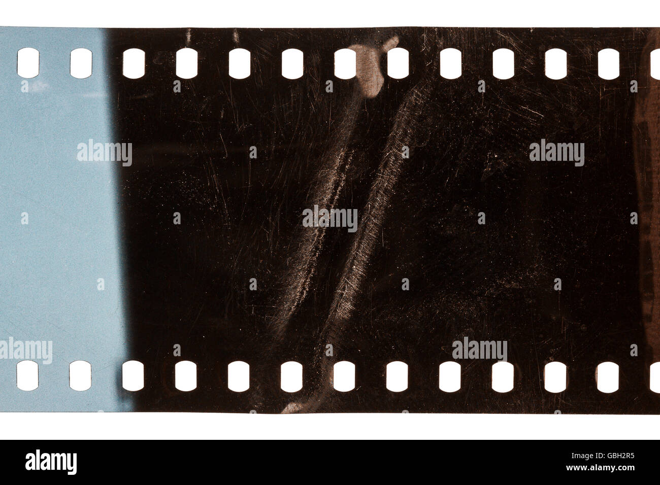 Blank scratched noisy filmstrip isolated on white background Stock ...