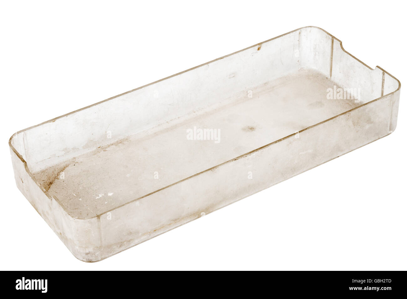 Old grungy plastic box isolated on white background Stock Photo - Alamy