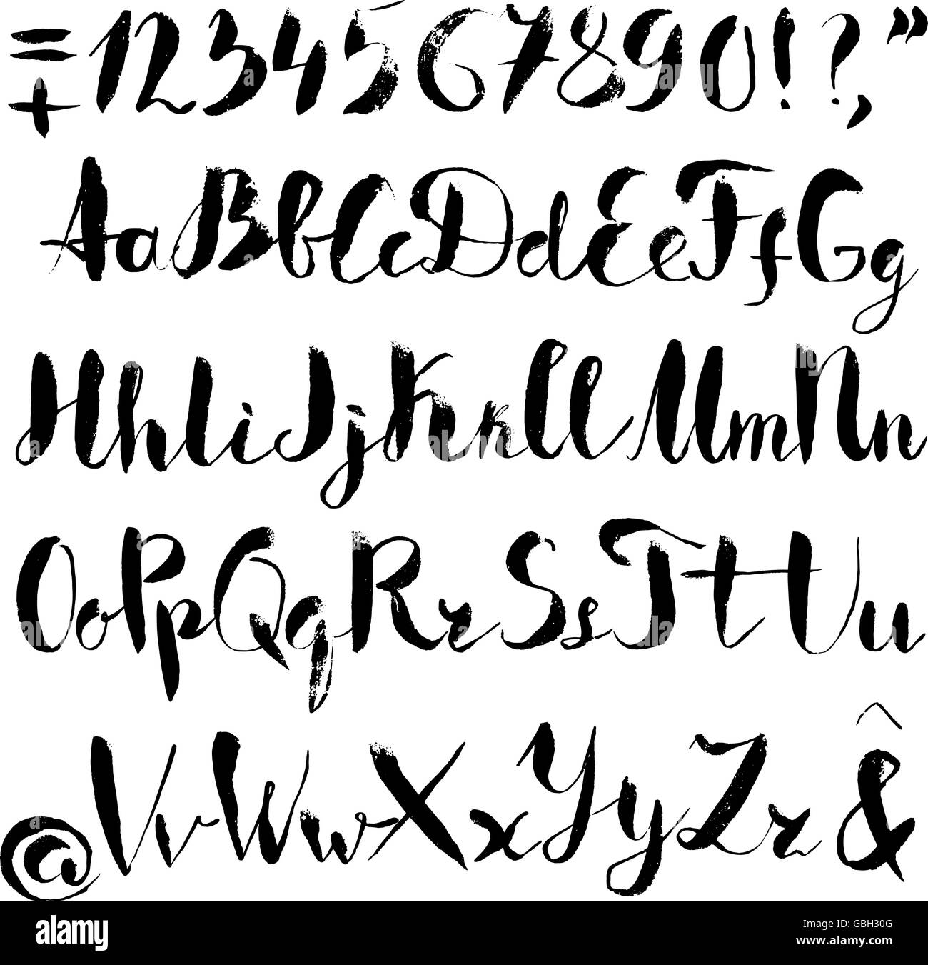 Handwritten alphabet written with brush pen Stock Vector Image & Art ...
