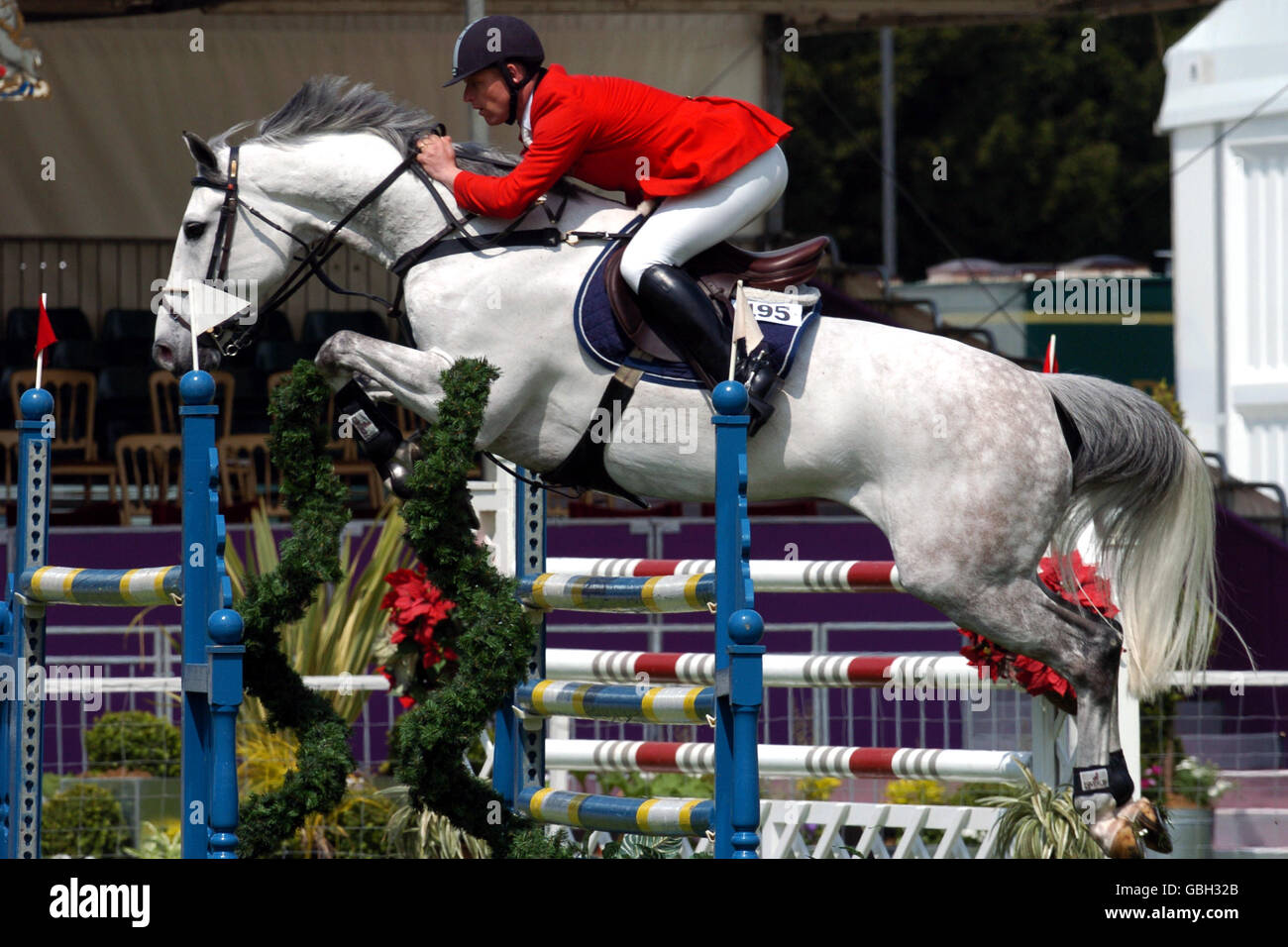 Equestrian showjumping the royal windsor horse show hi-res stock ...
