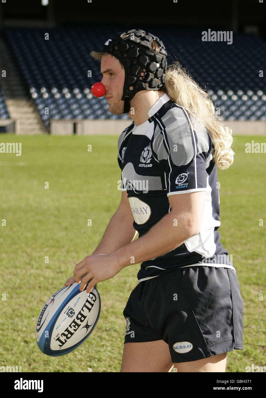 Scotland's Phil Godman with a red nose for Comic Relief at Murrayfield ...