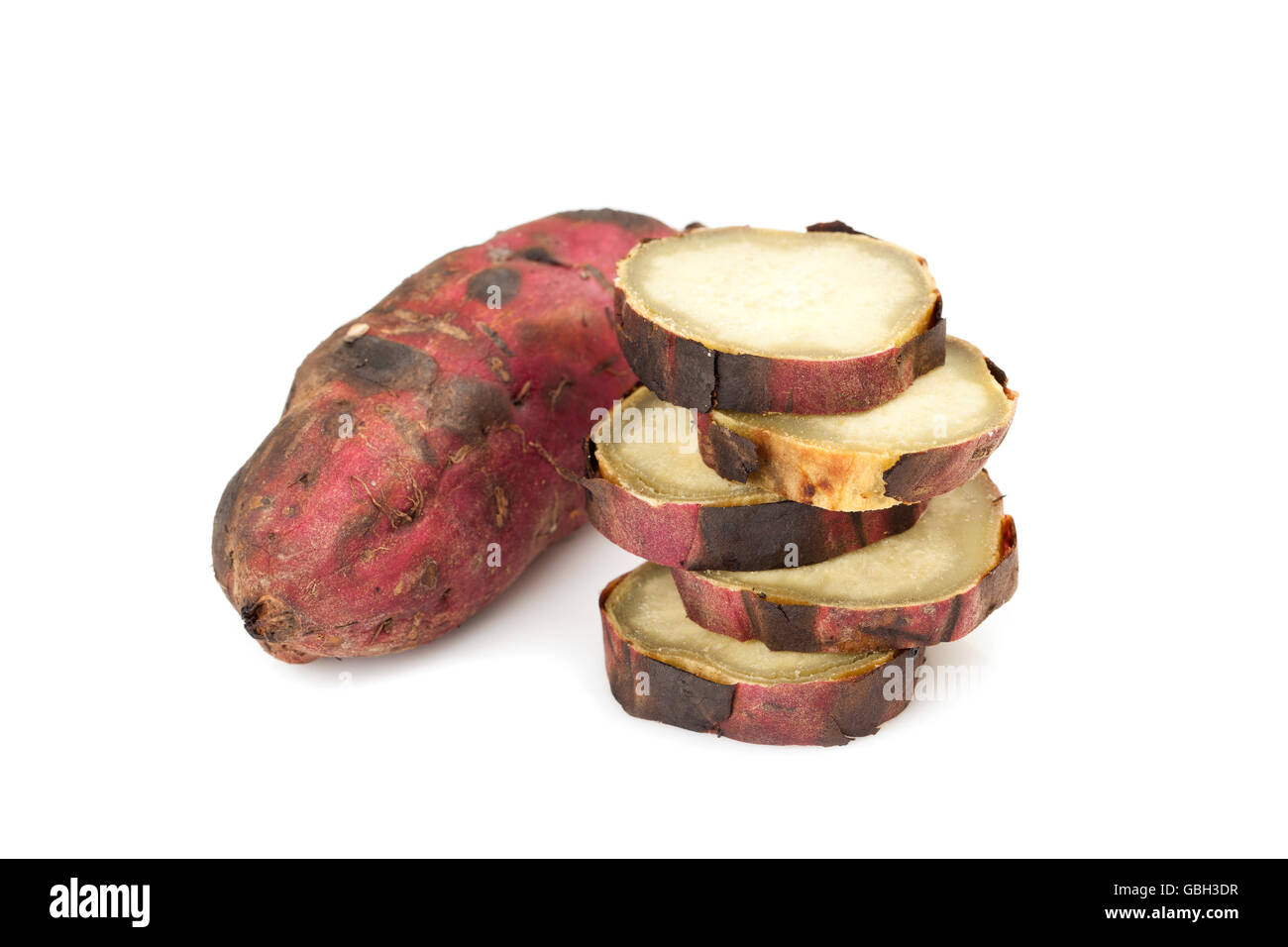 Roasted Sweet Potatoes on white background with shadow Stock Photo - Alamy