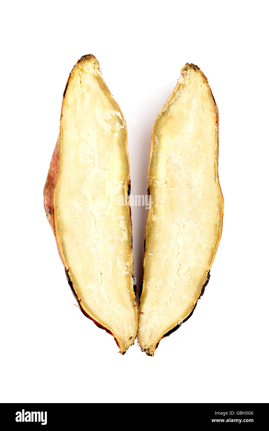 Roasted Sweet Potatoes on white background with shadow Stock Photo - Alamy