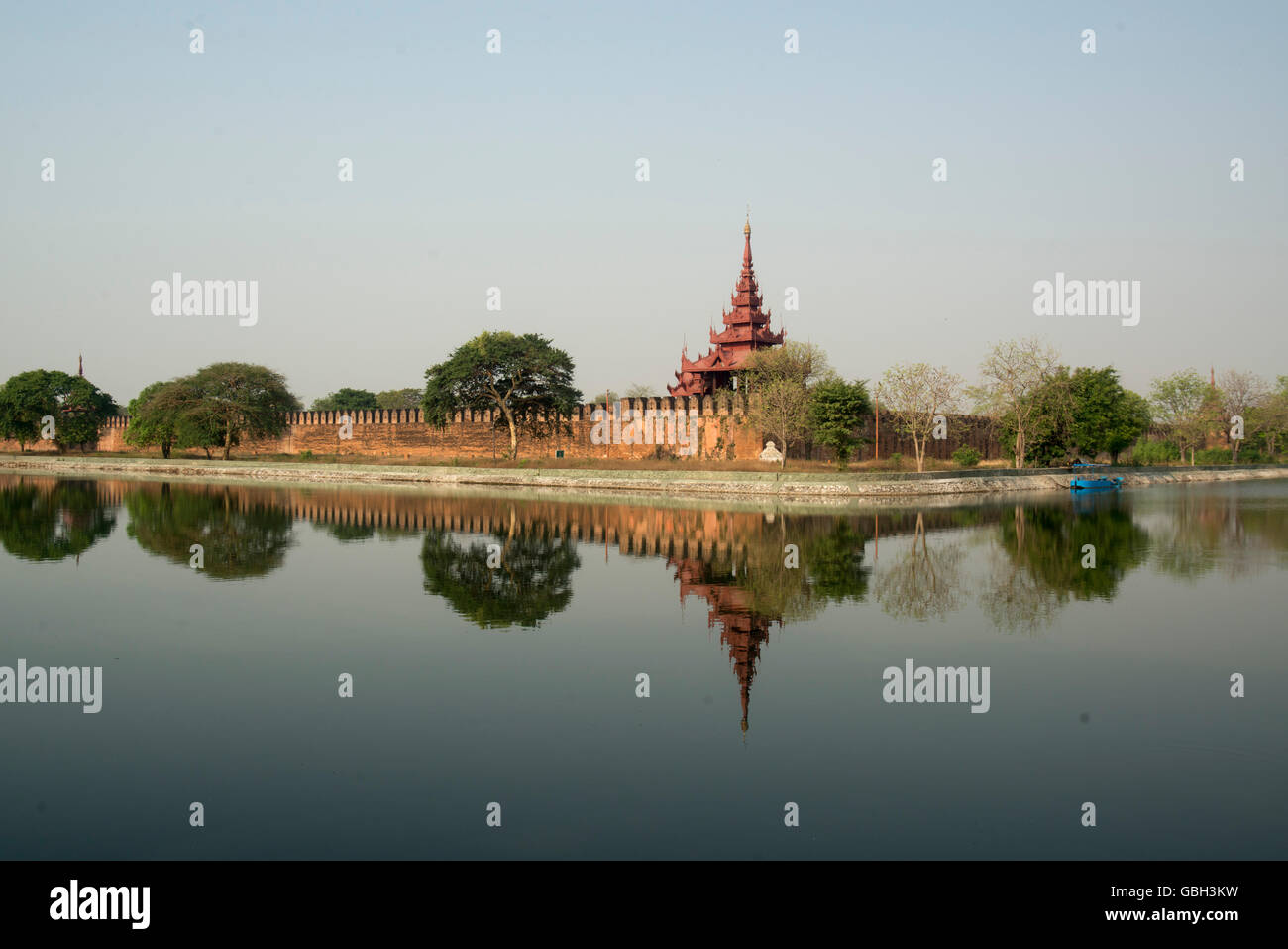 the Moat and Fortress wall of the Royal Palace in the City of Mandalay ...