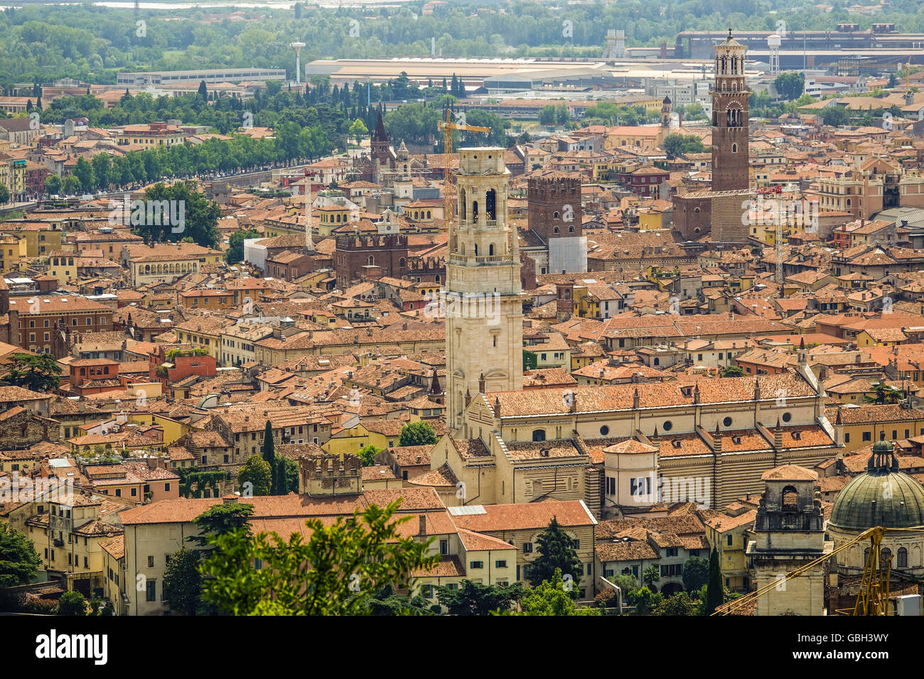 The city center of Verona Italy - aerial view Stock Photo - Alamy