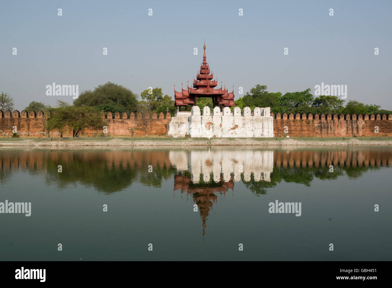 the Moat and Fortress wall of the Royal Palace in the City of Mandalay ...