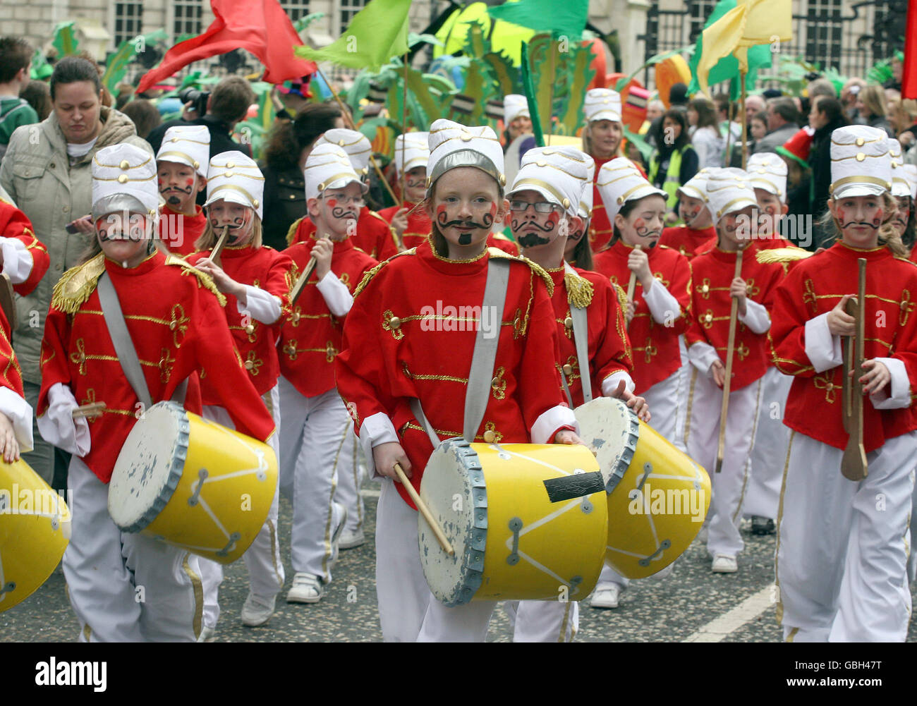 Young children dressed as a marching band take part in the St Patricks ...