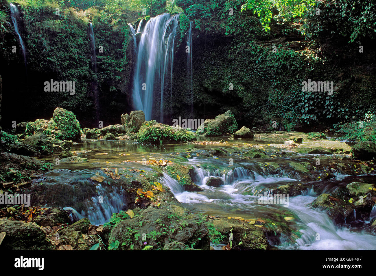 The image of Corbett water fall near Corbett national park , India ...