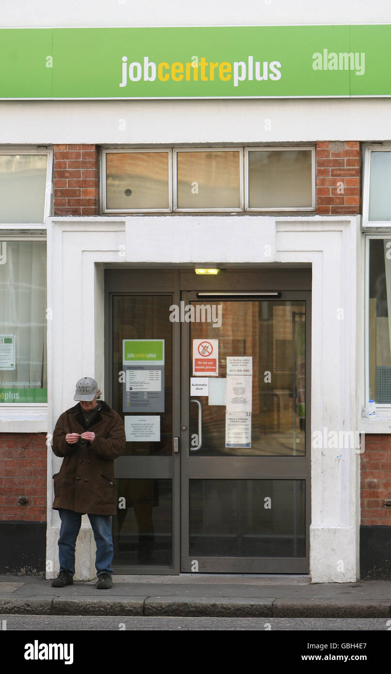 Queue outside of a job centre hi-res stock photography and images - Alamy