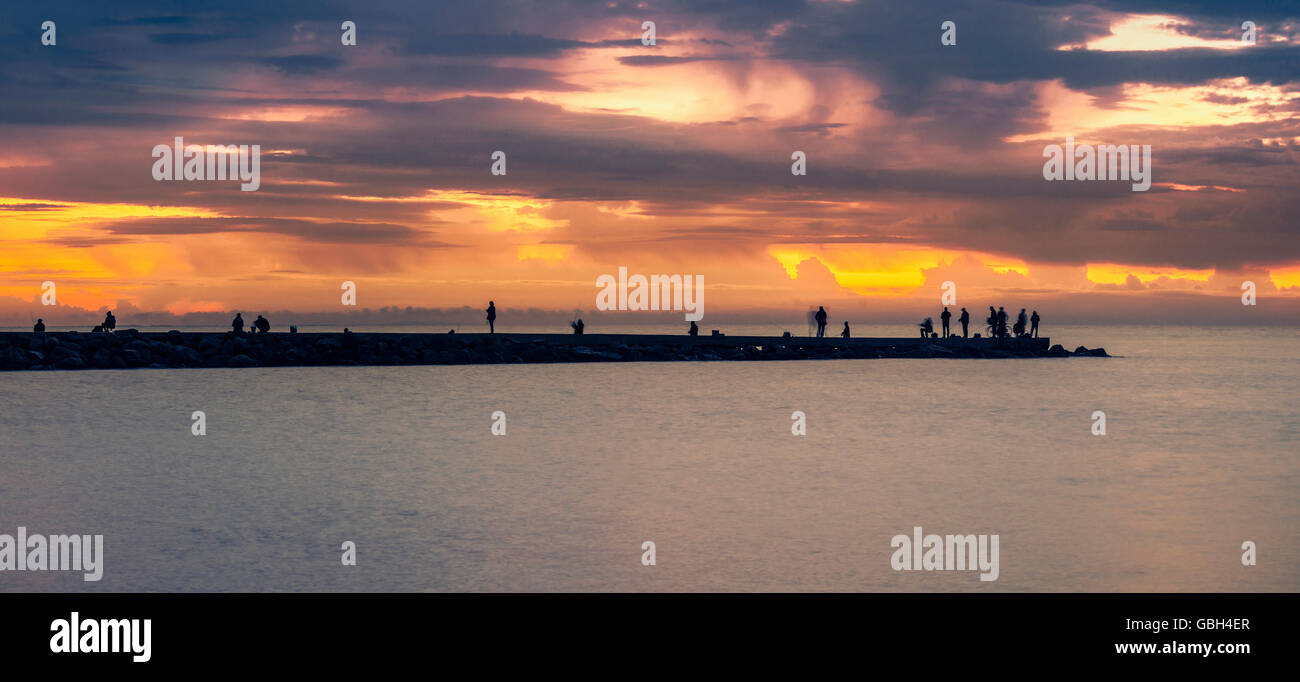 pier at sunset Stock Photo - Alamy