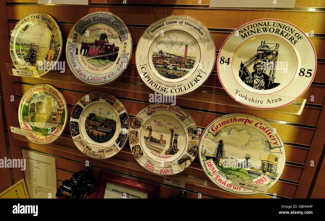 Commemorative plates of coal mining history hi-res stock photography ...