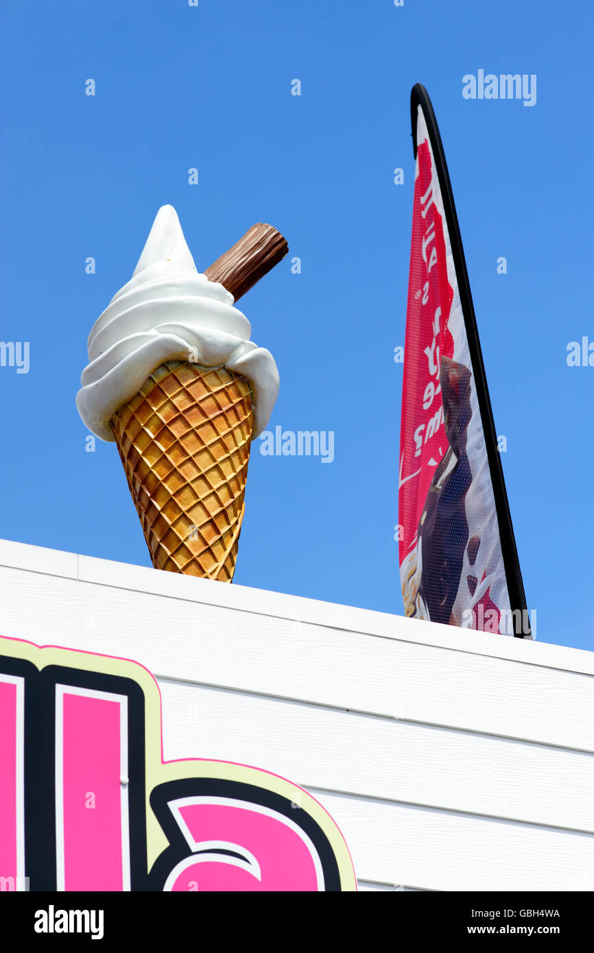 large model ice cream on top of a cafe in southsea england uk Stock ...